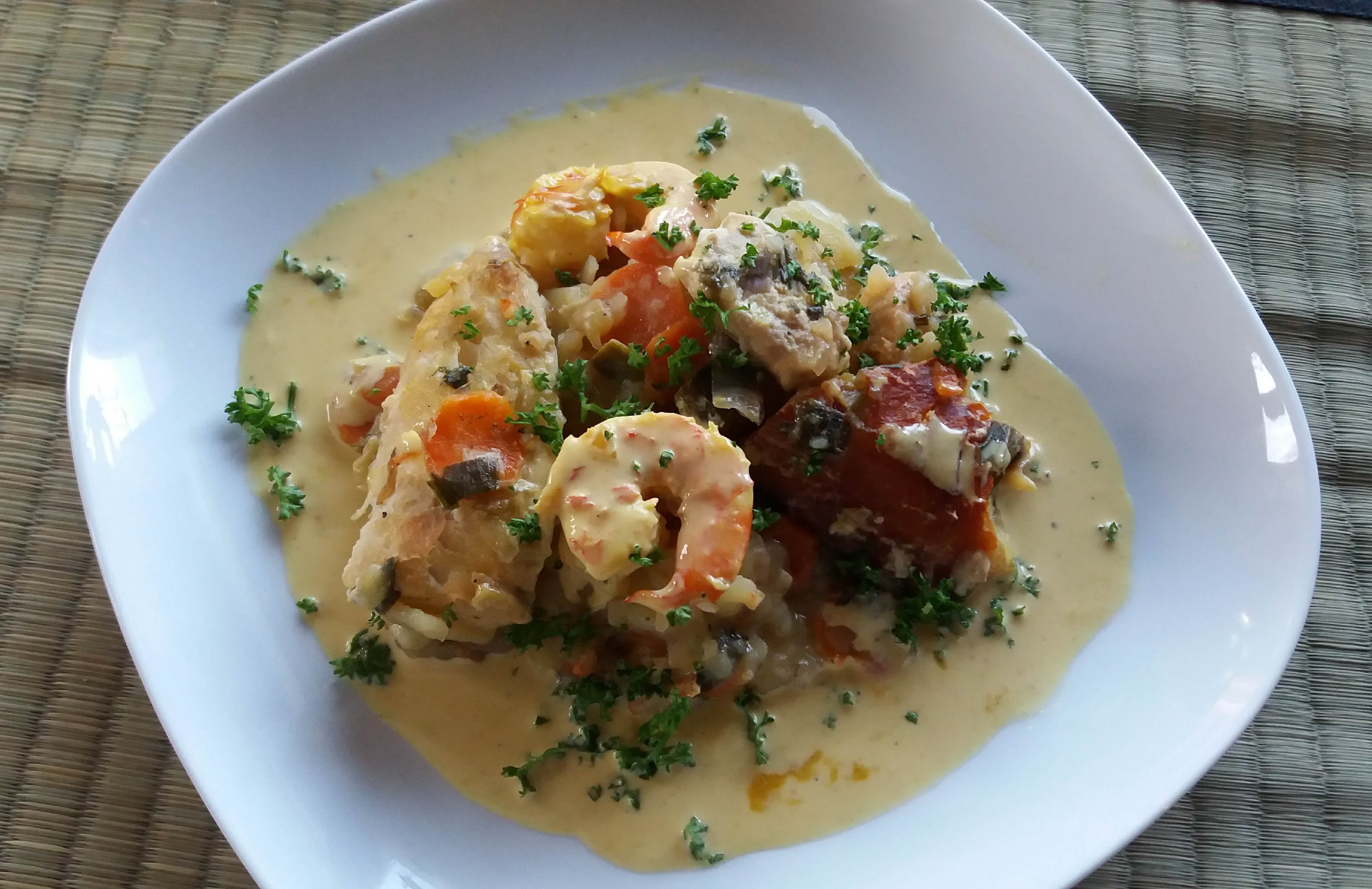 Baeckeoffe de poisson et gambas au safran – Le blog de Passiflore